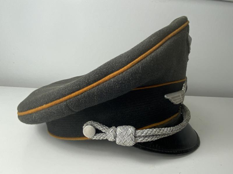 Chase Militaria | WW2 GERMAN LUFTWAFFE OFFICERS FLIGHT SECTION VISOR CAP