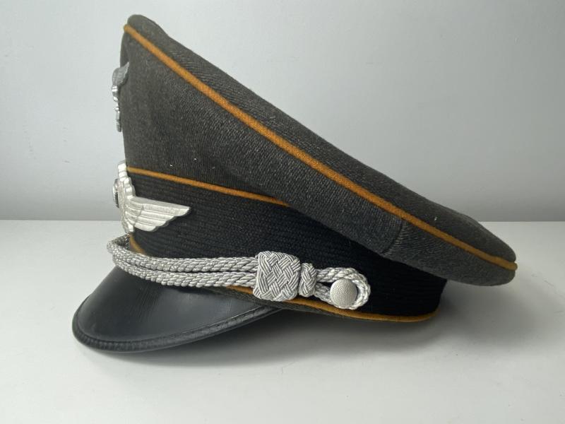 Chase Militaria | WW2 GERMAN LUFTWAFFE OFFICERS FLIGHT SECTION VISOR CAP