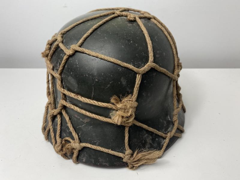 Chase Militaria | WW2 GERMAN Q66 M35 DOUBLE DECAL HEER HELMET WITH ROPE ...