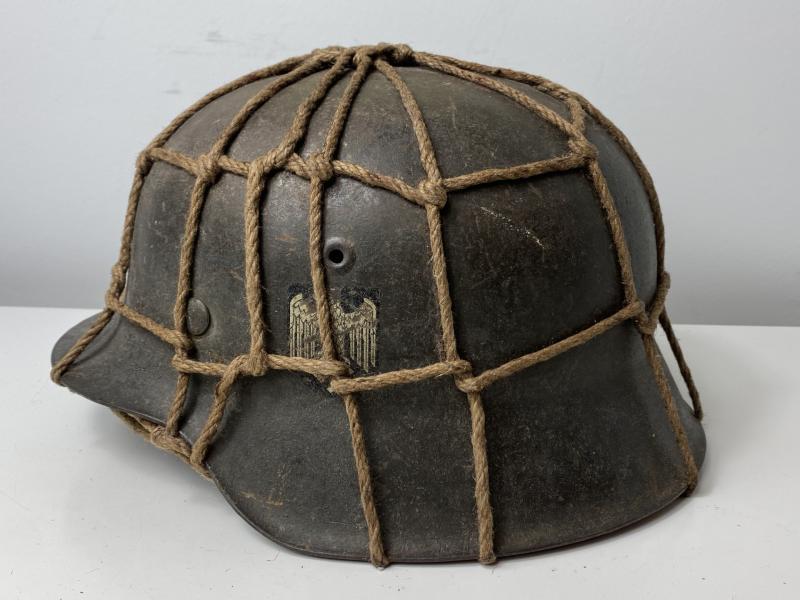 Chase Militaria | WW2 GERMAN ARMY (HEER) M42 ET68 SINGLE DECAL HELMET ...