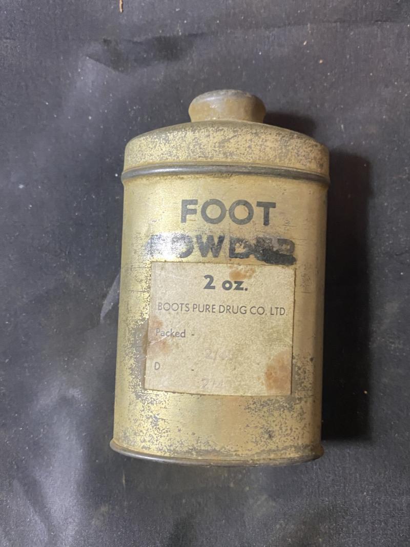 Chase Militaria | WW2 BRITISH 2OZ FOOT POWDER