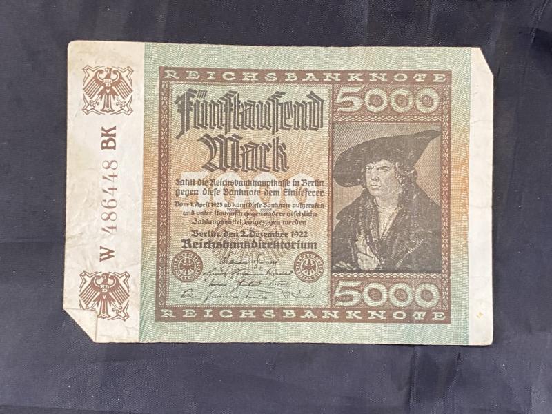 Chase Militaria | 5000 MARK REICHSBANKNOTE