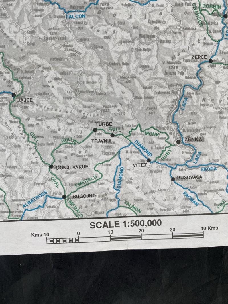 Chase Militaria | BRITISH MILITARY BOSNIA AND HERZEGOVINA ROUTE MAP