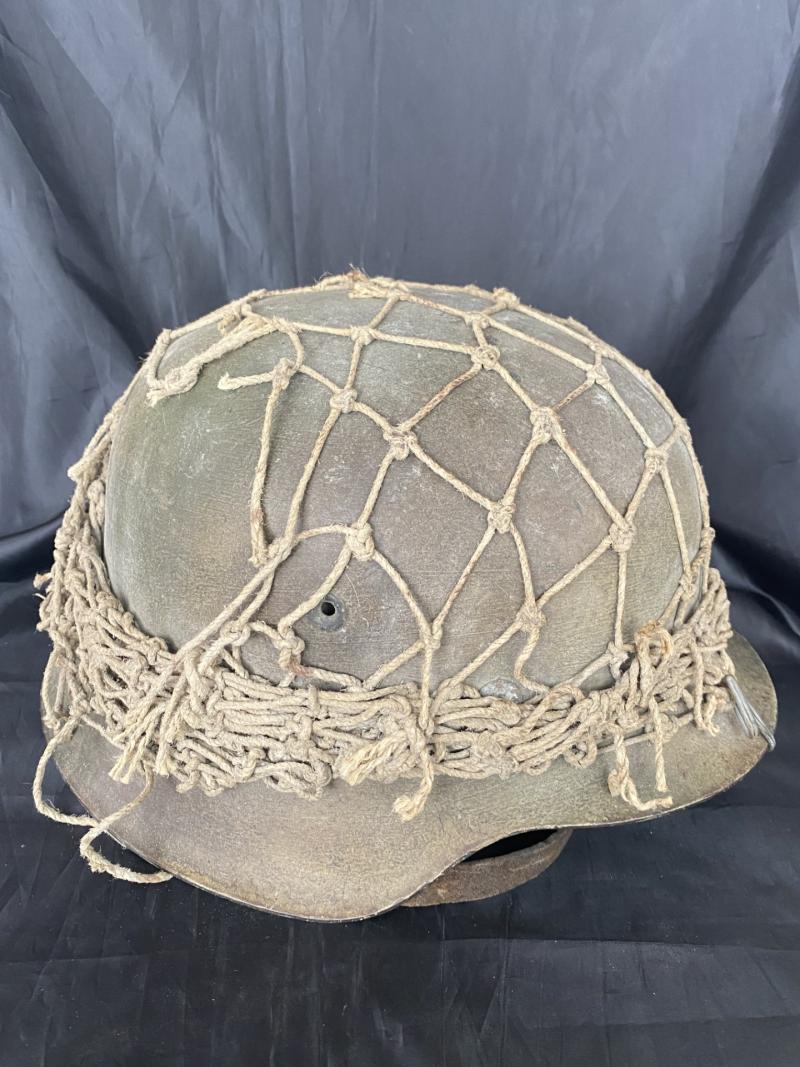 Chase Militaria | WW2 GERMAN M42 CAMO HELMET WITH NETTING