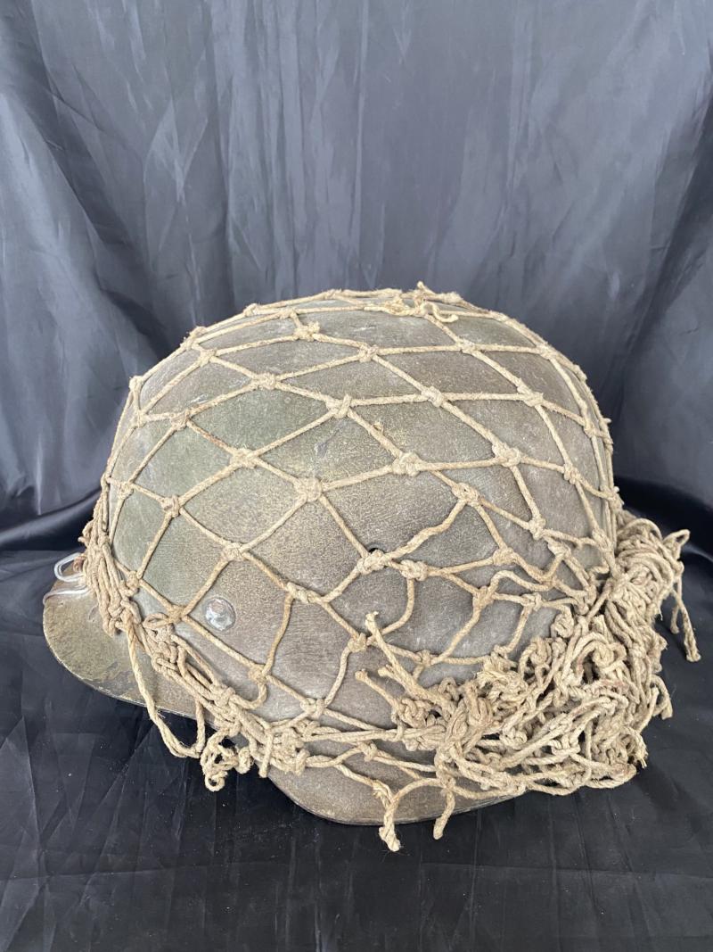 Chase Militaria | WW2 GERMAN M42 CAMO HELMET WITH NETTING