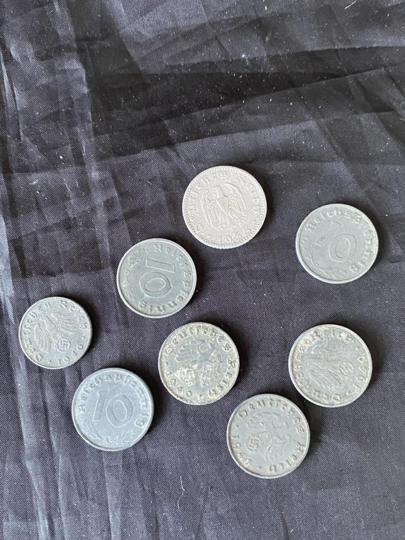 Chase Militaria | 8 X WW2 GERMAN COINS