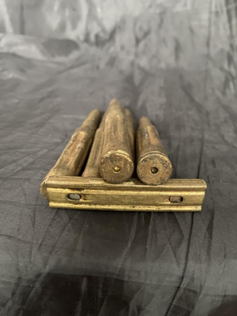 Chase Militaria | 5 X WW2 GERMAN 7.92 TRAINING ROUNDS ON CLIP