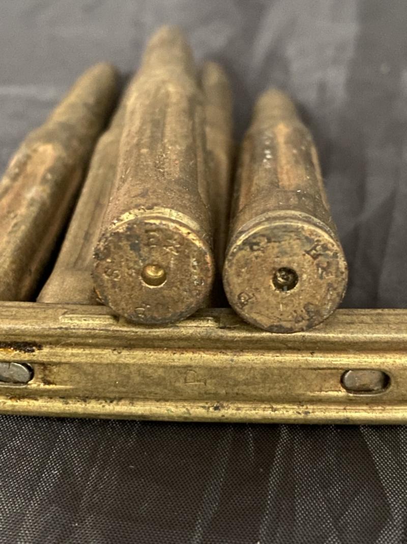 Chase Militaria | 5 X WW2 GERMAN 7.92 TRAINING ROUNDS ON CLIP