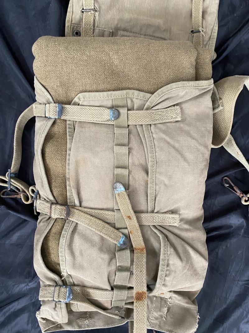 Chase Militaria | WW2 U.S. M1928 HAVERSACK WITH BLANKET