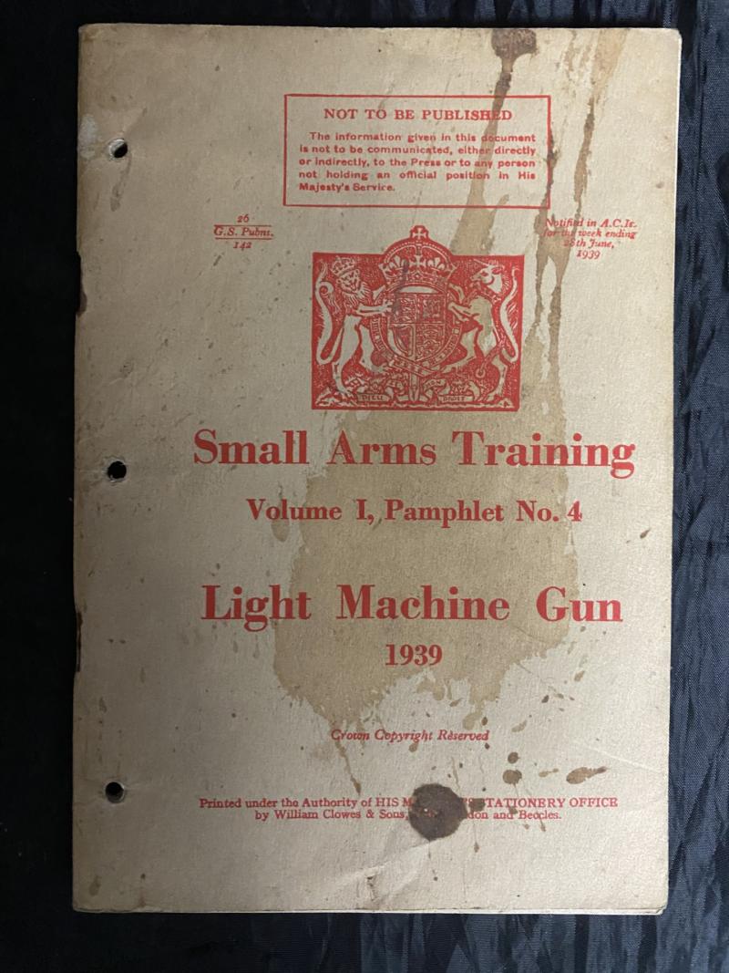 Chase Militaria | SMALL ARMS TRAINING LIGHT MACHINE GUN 1939