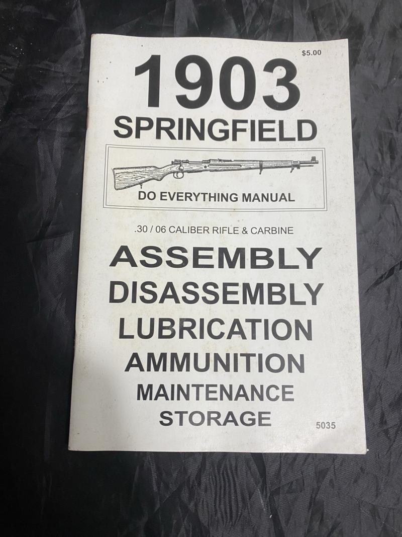 Chase Militaria | 1903 SPRINGFIELD MANUAL (PAPERBACK)