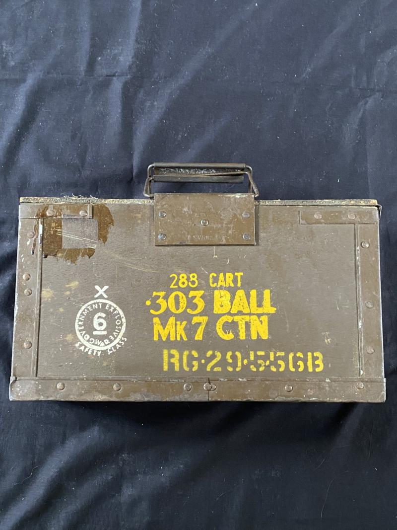 Chase Militaria | WW2 BRITISH .303 WOODEN AMMO BOX
