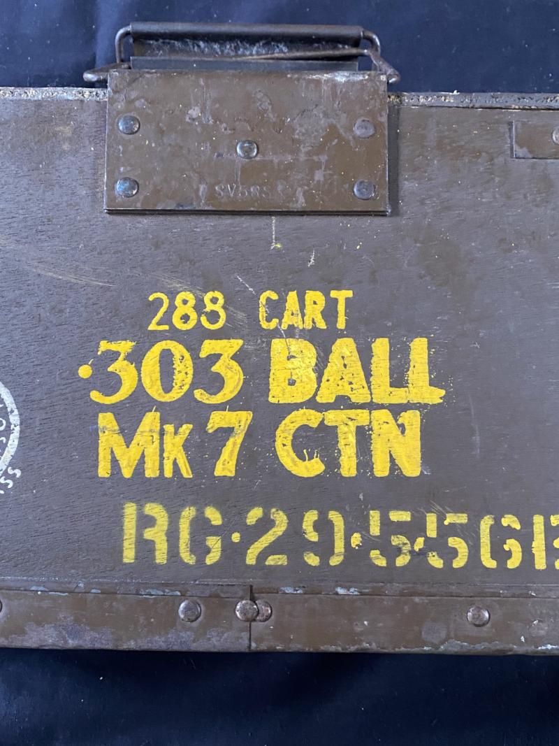 Chase Militaria | WW2 BRITISH .303 WOODEN AMMO BOX