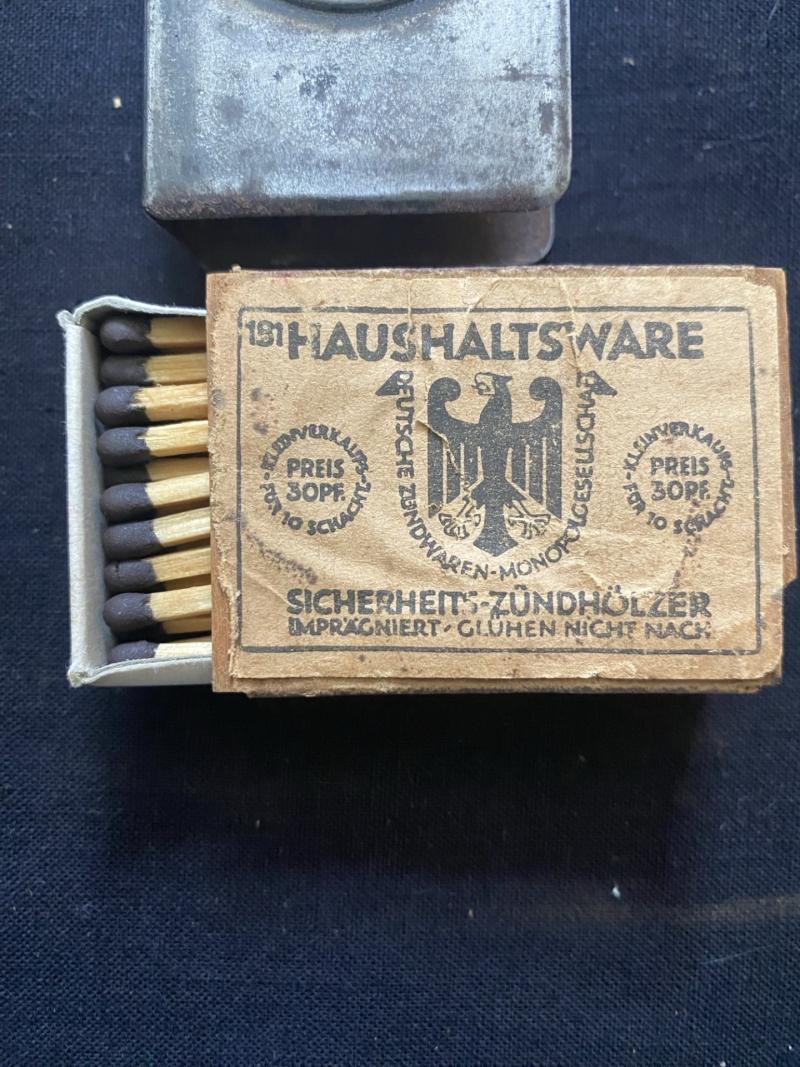 Chase Militaria | WW2 GERMAN METAL MATCHBOX HOLDER AND GERMAN MATCHES