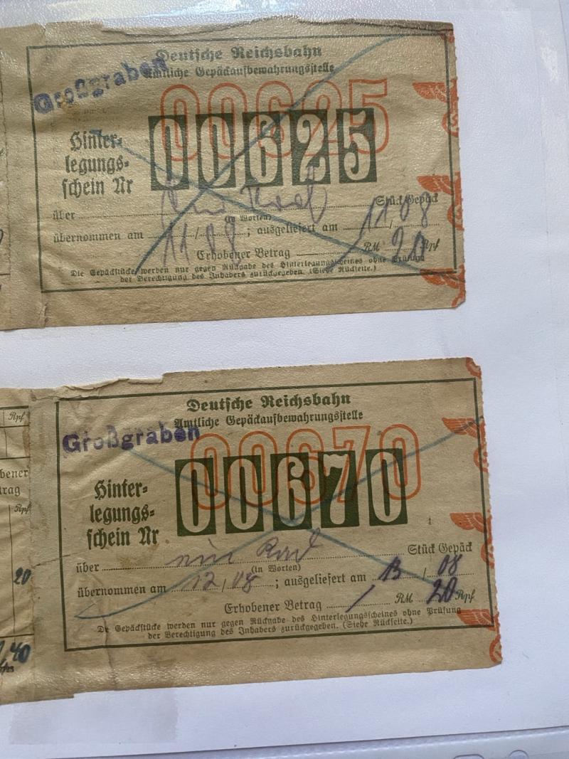 Chase Militaria | 2 X WW2 GERMAN REICHSBAHN TRAIN TICKETS