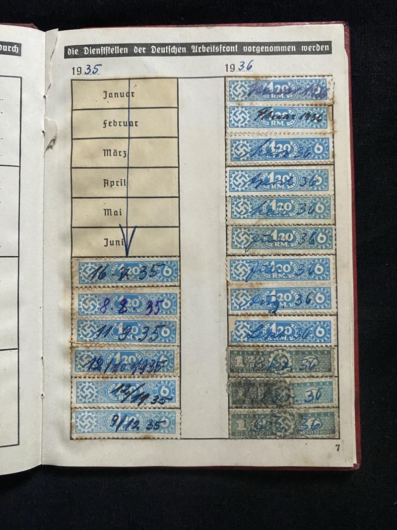 Chase Militaria | THE GERMAN LABOUR FRONT MEMBERSHIP BOOK