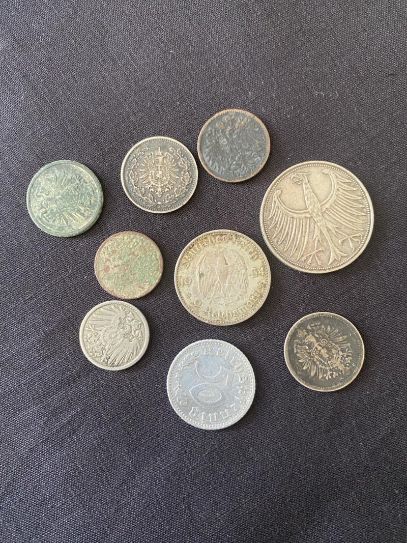 Chase Militaria | 9 X GERMAN COINS