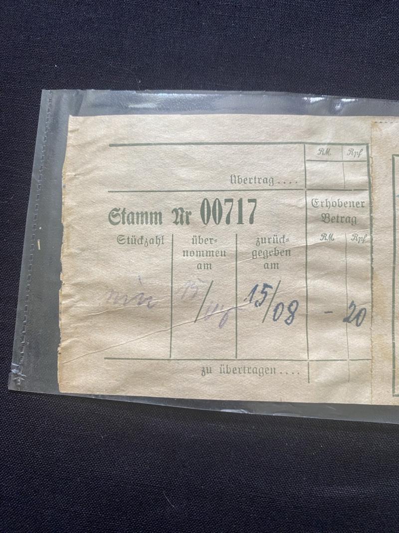 Chase Militaria | WW2 GERMAN REICHSBAHN TRAIN TICKET