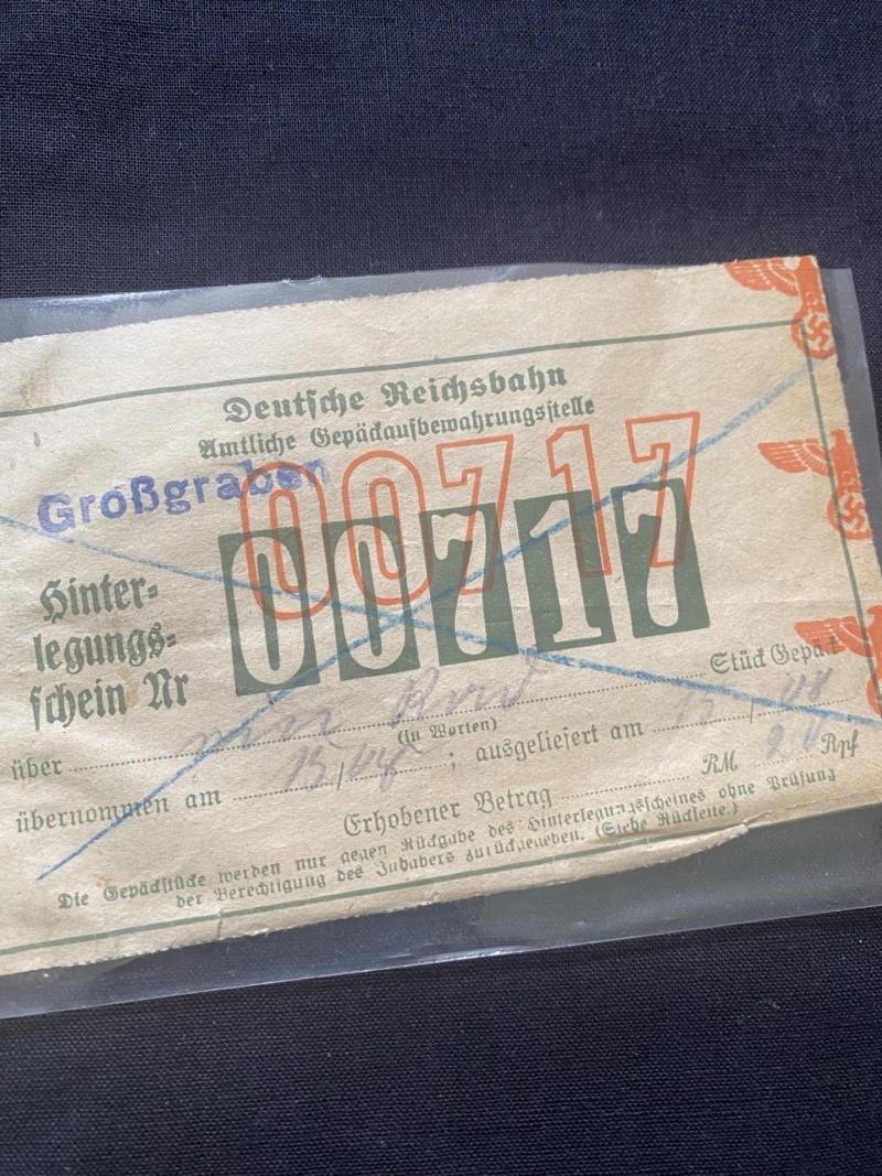 Chase Militaria | WW2 GERMAN REICHSBAHN TRAIN TICKET