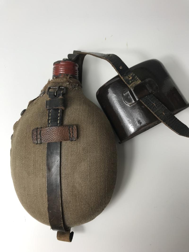 Chase Militaria | RARE LATE WW2 GERMAN WATER BOTTLE WITH ENALMAL CUP ...